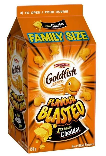 Goldfish Flavor Blasted Xtreme Cheddar Crackers, Family Pack, 750g