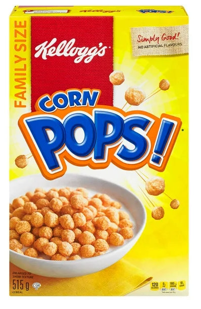 Kellogg's Canadian Corn Pops Cereal, Family Size, 515g