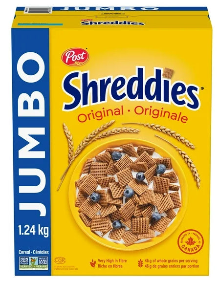 Post Shreddies Original Breakfast Cereal, Jumbo Size, 1.24 kg