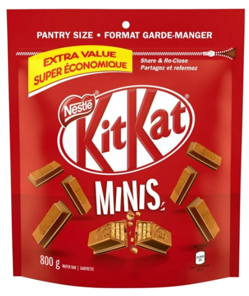 Nestle Kit Kat Mini Chocolate Bars Pantry Size Pouch, 800g