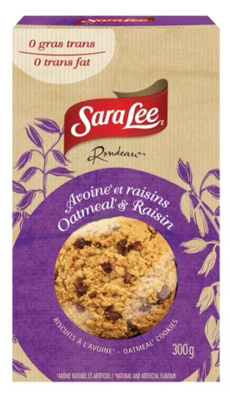 Sara Lee Oatmeal & Raisin Cookies, 300g