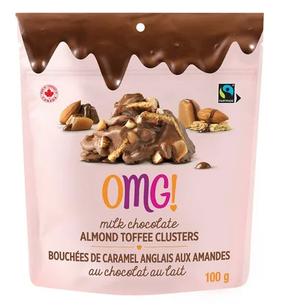 OMG! Milk Chocolate Almond Toffee Clusters, 100g