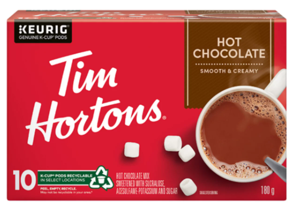 Tim Hortons Hot Chocolate Mix Original 10 K-Cups 180g