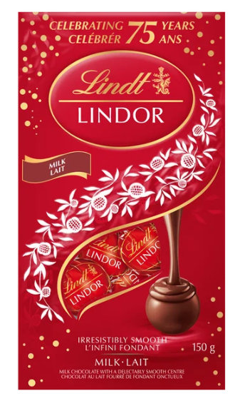 Lindt LINDOR Milk Chocolate Truffles, 150g Bag