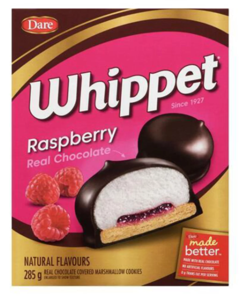 Dare Whippet Chocolate Covered Marshmallow Cookie Raspberry 285g