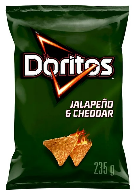 Doritos Jalapeno & Cheddar Flavored Tortilla Chips, 235g