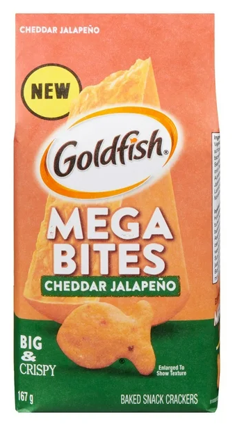 Goldfish Mega Bites Cheddar Jalapeno Crackers, 167g