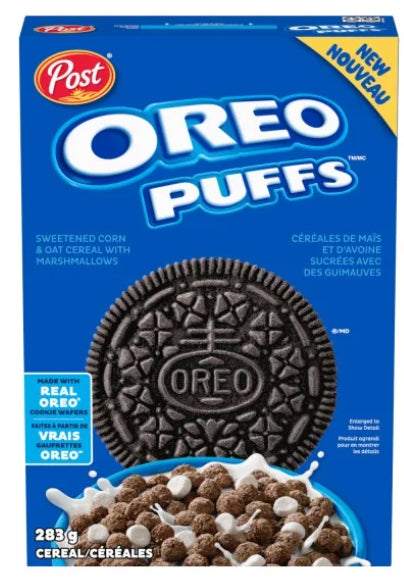 Post Oreo Puffs Breakfast Cereal, 283g