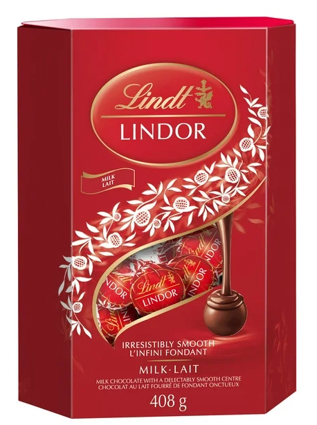 Lindt LINDOR Milk Chocolate Truffles Cornet, 408g Box