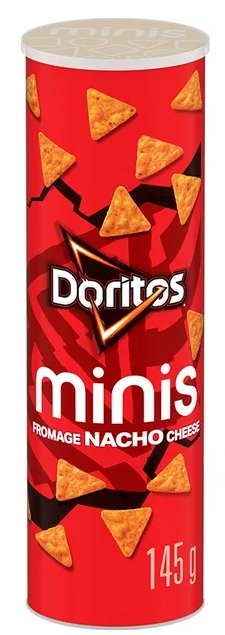 Doritos Minis Nacho Cheese Flavored Tortilla Chips, Canister, 145g