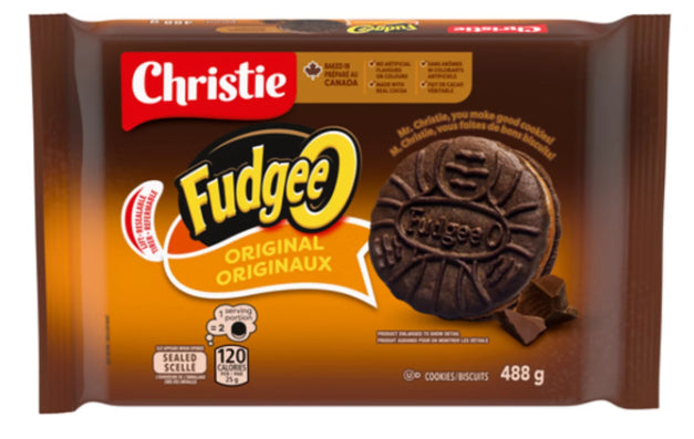 Fudgee-O Sandwich Cookies Chocolatey Creme Filled 488g